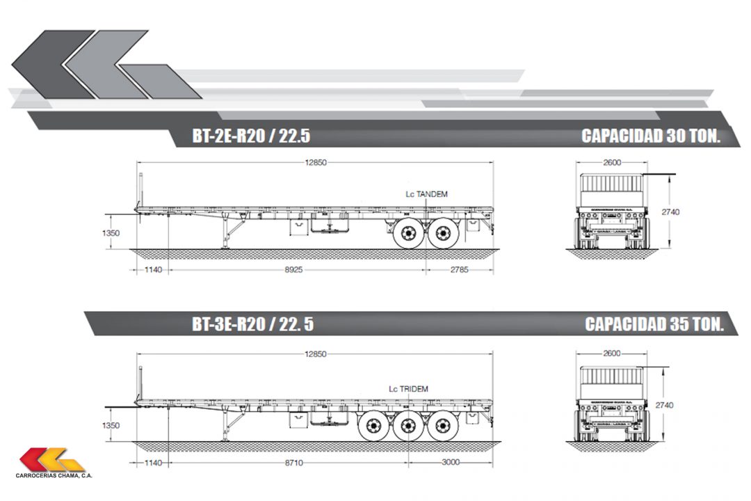 Batea Plataforma 2 Ejes | Carrocerias Chama